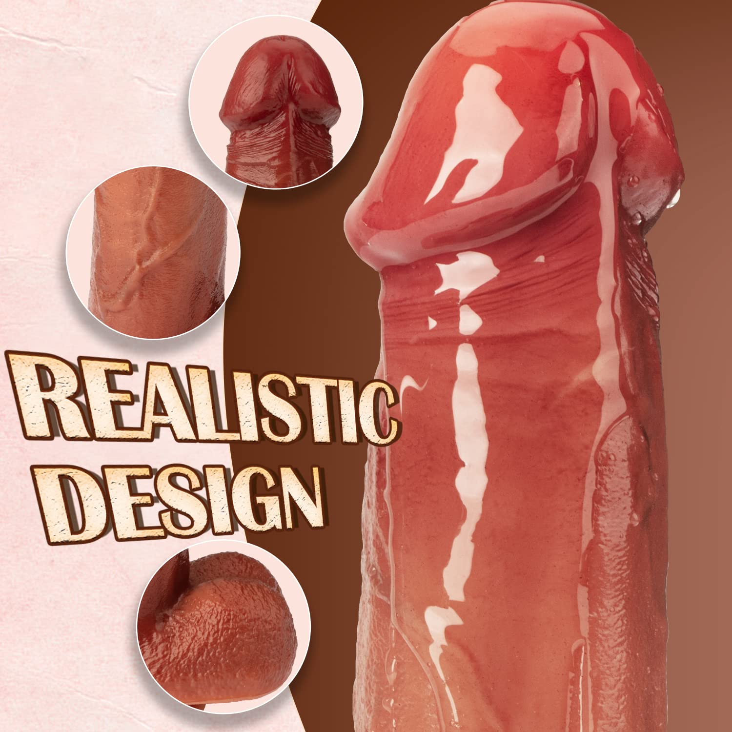 Thrusting Dildo Vibrator Sex Toys for Women, 9.8" Vibrating Realistic Dildo for G-spot Anal Stimulation with 3 Telescopic & 5 Vibration Modes, Remote Control Dildos Adult Toys for Couples Play