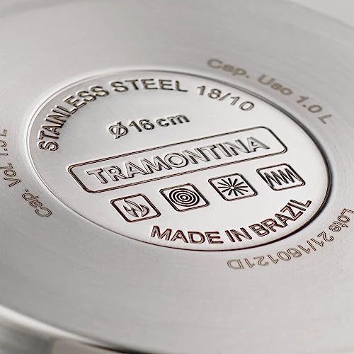 Tramontina 80154/522 Gourmet Stainless Steel Tri-Ply Base Cookware Set, 12 Piece, Made in Brazil