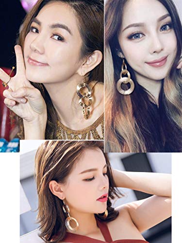 Zealmer Women 16K Gold Plated Tiered Sprial Dangle Earrings