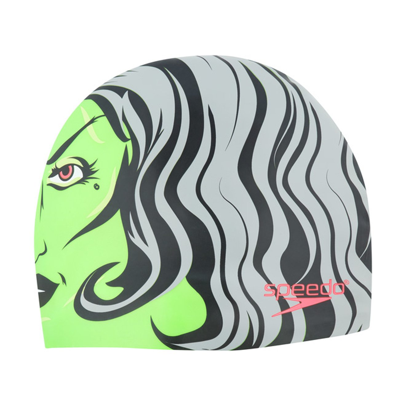 SPEEDO Night Swimmers Silicone Cap,Green (315),OS