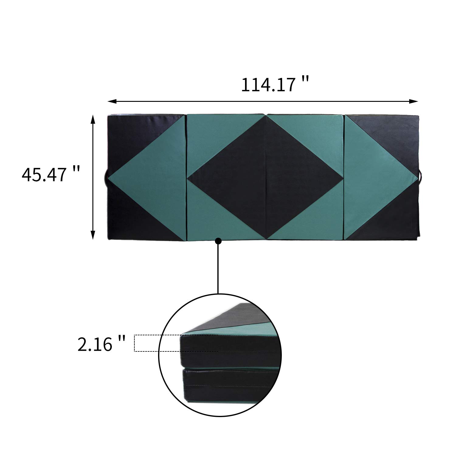 ZENOVA Gymnastics Mat 4'x10'x2'' Foldable Tumbling Mat Gym Exercise Mat for Stretching Aerobics Yoga Martial Arts