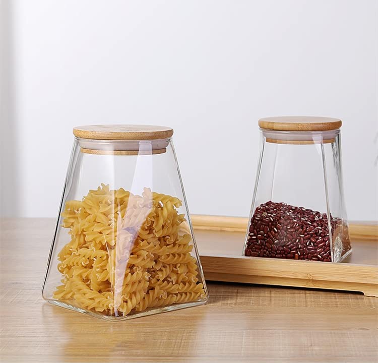 SayasNoy Glass Jars with Lids, Candy Jar with Lid, Coffee jar for Counter, Jar with Airtight Lids, Clear Glass Jar for Candy, Tea, Coffee Bean, Sugar, Spices, Apothecary etc (12oz/350ml)