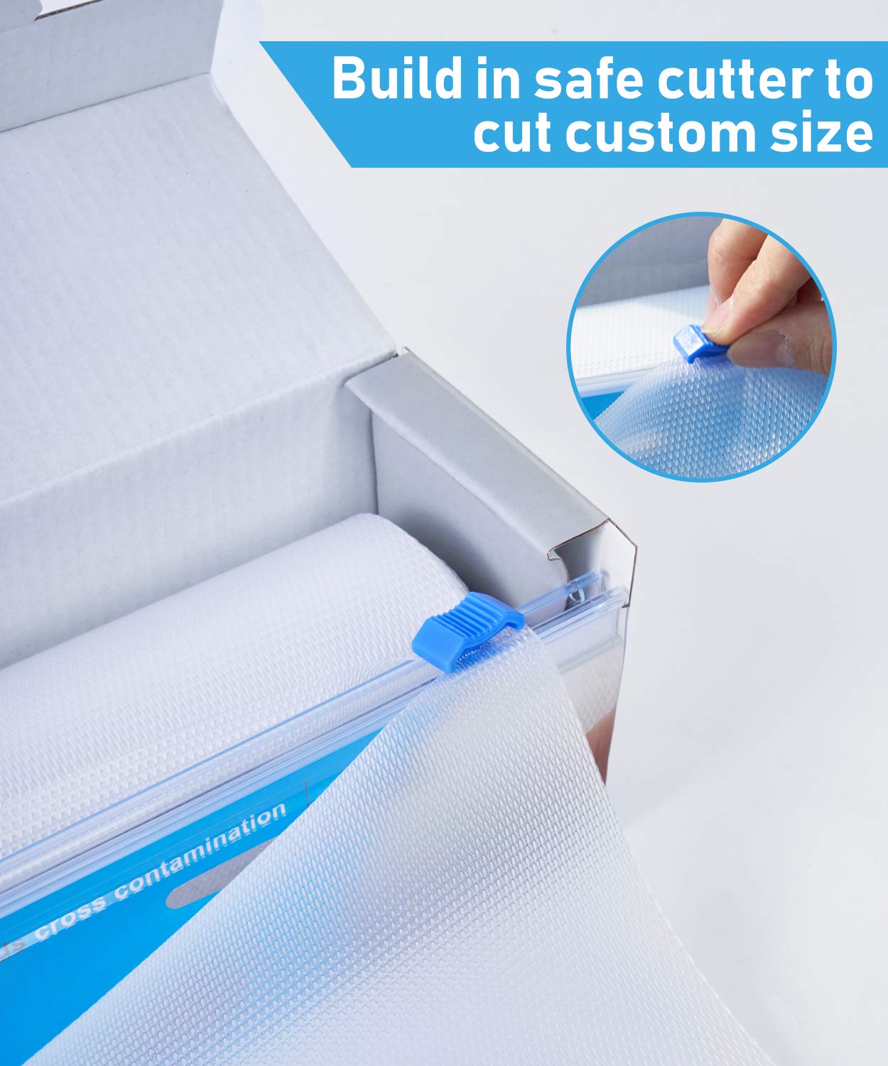 X Home Disposable Cutting Board with Built-In Cutter, for Kitchen, Camping, BBQ, RV, Traveling, Outdoor Activities, Food Grade Plastic, 12 In x 25 Ft