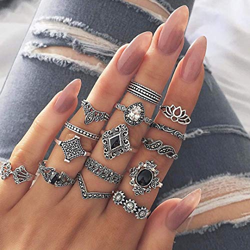 ZZ ZINFANDEL 62Pcs Vintage Knuckle Rings Set Stackable Finger Rings Midi Rings for Women,Joint Nail Band Cuff Toe Statement Finger Rings
