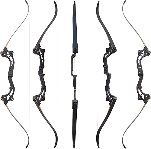 Vogbel 64" Bow and Arrow for Adults Archery Recurve Bow Takedown Survival Bow Archery Set Hunting Longbow Metal Riser Right Hand for Target Shooting Practice(45lb)