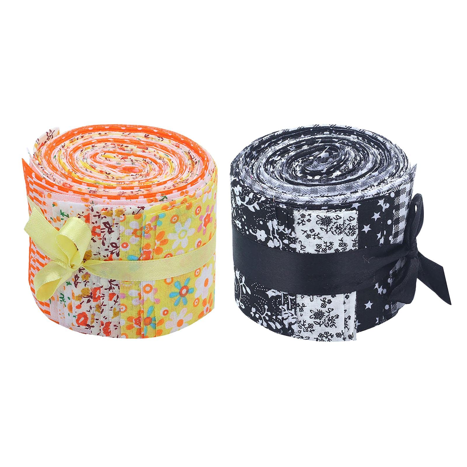 Yiju 40Pack 2.4 Inch Jelly Roll Quilt Strips Floral Printed Fabric DIY Sewing