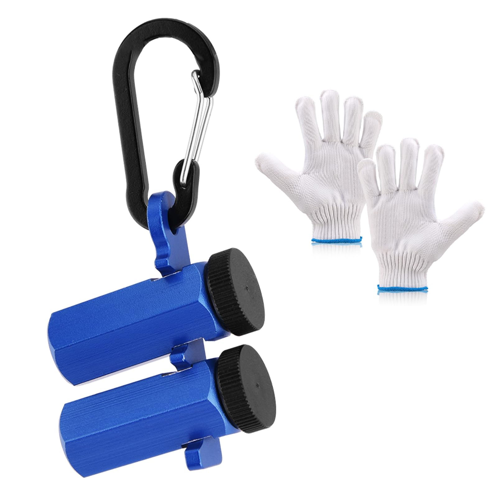 UXELY Stair Gauges for Framing Square, Tall Non-Slip Stops with Holder and Carabiner for Framing Square or Carpentry Square, Circular Saw Metal Stair Stringer Layout Tool(Blue)