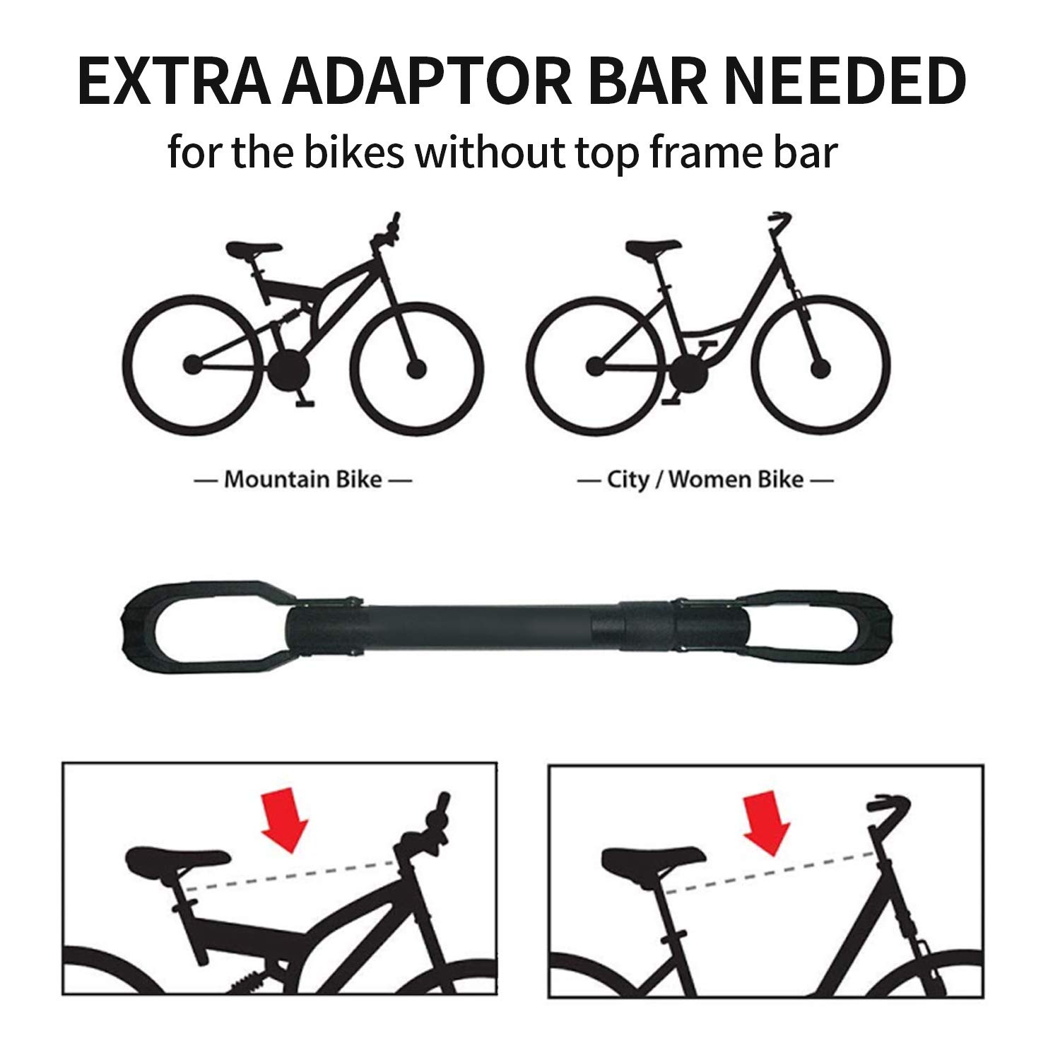 XCAR 2-Bike Universal Hitch Mounted Bike Carrier Rack for Car Trailer with 2" Receiver