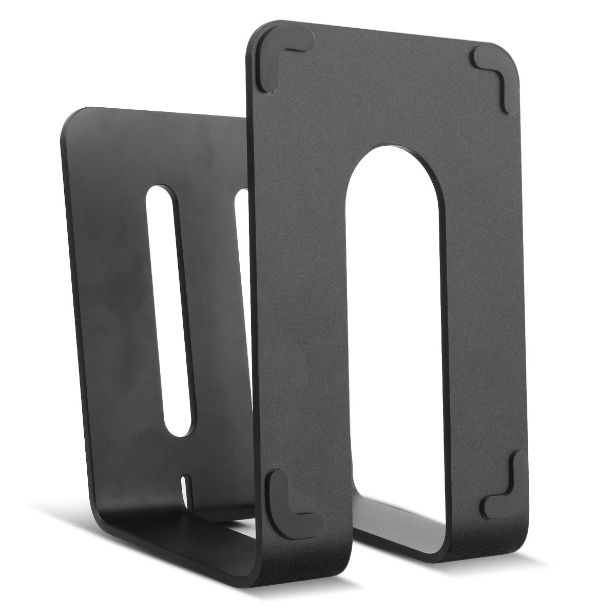 Stageek Aluminum Desktop Speaker Stands, Pair, Universal Desk Stand for Small, Medium Bookshelf Computer Speakers, Black