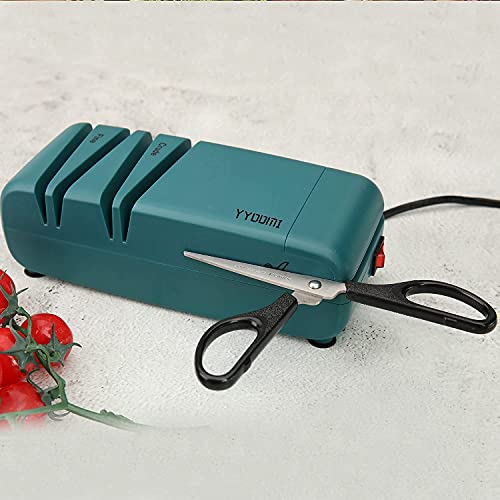YYOOMI Electric Knife Sharpener, 2- Stage 15 Degree Bevel Professional Knife Sharpener, Quickly Sharp & Polish, Scissors Sharpening, With Replaceable Wheels