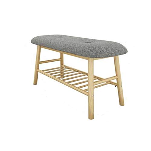ZHYH Solid Wood Simple Door wear Shoes Bench Fabric Sofa Stool Home Stool Footstool Shoe Cabinet