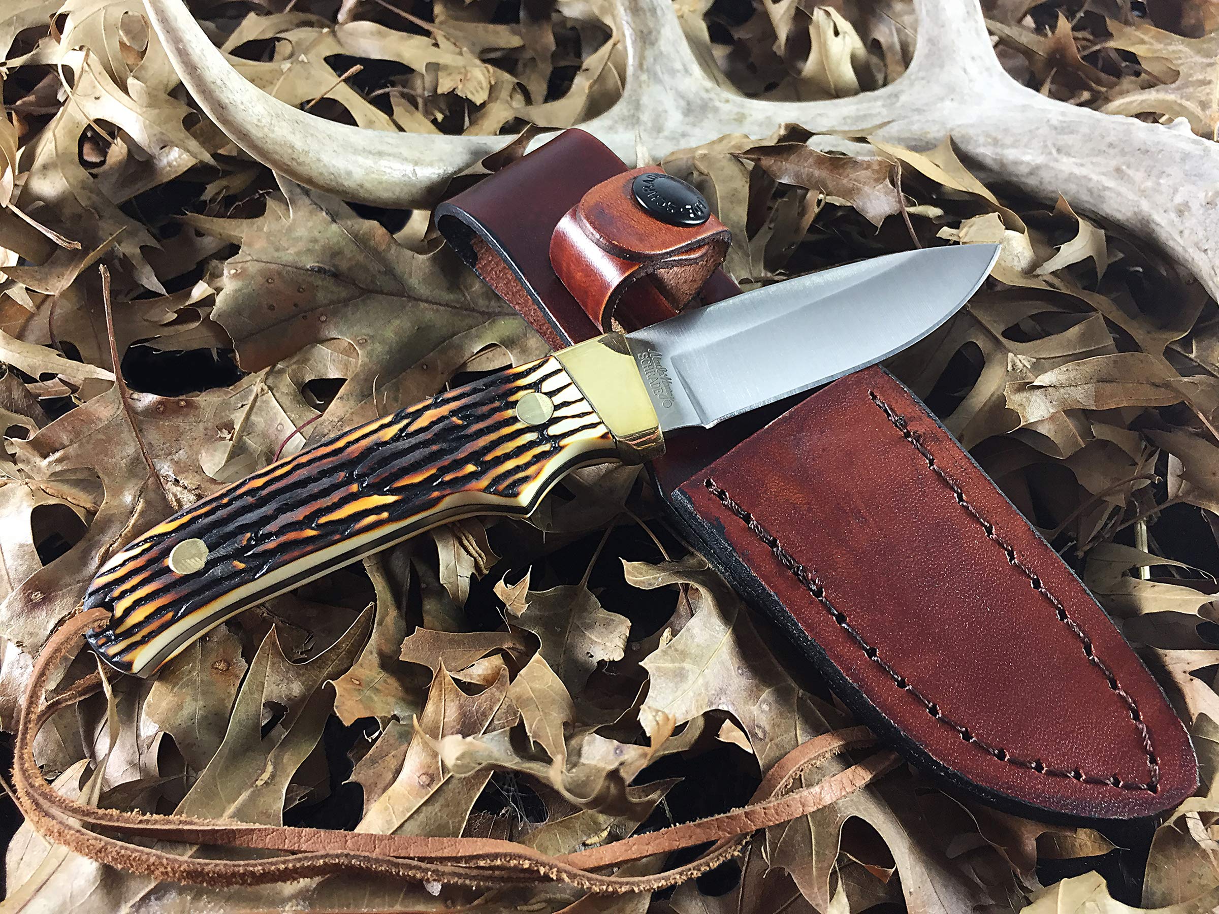 Uncle Henry PH1N Pro Hunter 8.1in 7Cr17MoV High Carbon S.S. Full Tang Fixed Blade Knife with 3.6in Blade and Staglon Handle for Outdoor, Hunting and Camping
