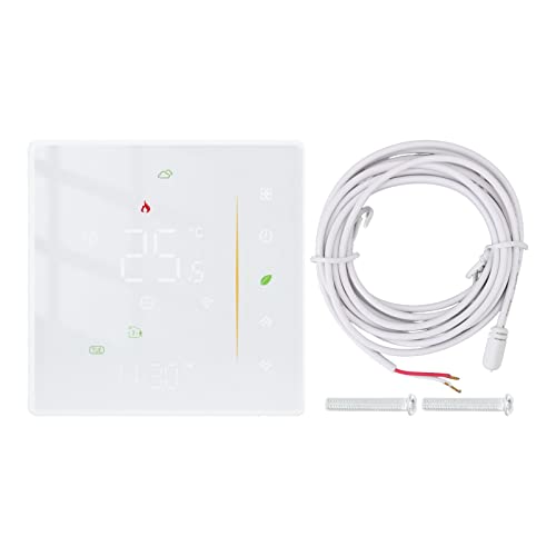 Smart Thermostat, Accurate Floor Heating Thermostat LCD Display Embedded Installation AC 95-240V Low Consumption IP20 Protection for Supermarket