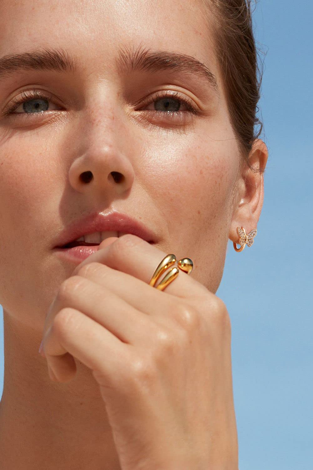 VACRONA Cubic Zirconia Huggie Earrings 14k Gold Plated Tiny Earrings Small Huggie Hoop Earrings Simple Lightweight Hoops Gift for Women