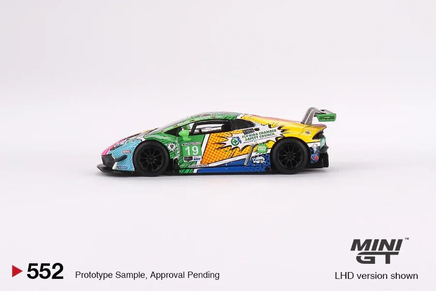 True Scale Miniatures Model Car Compatible with Lamborghini Huracán GT3 EVO #19 Gear Racing 2020 IMSA Daytona 24 Hrs 1/64 Diecast Model Car MGT00552