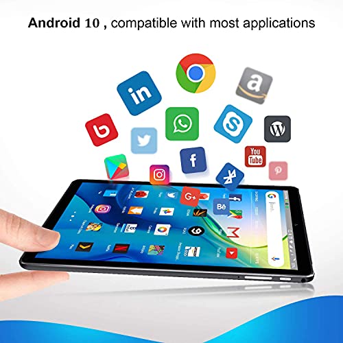 Tablet with Keyboard,10.1 inch Tablet HD,5G Wi-Fi Android Tablets, 4GB RAM 64GB ROM/128GB Computer Tablets, Dual 4G Cellular Gaming Tablet, GPS, 8000mAh, Bluetooth, GMS Certified Tablet PC