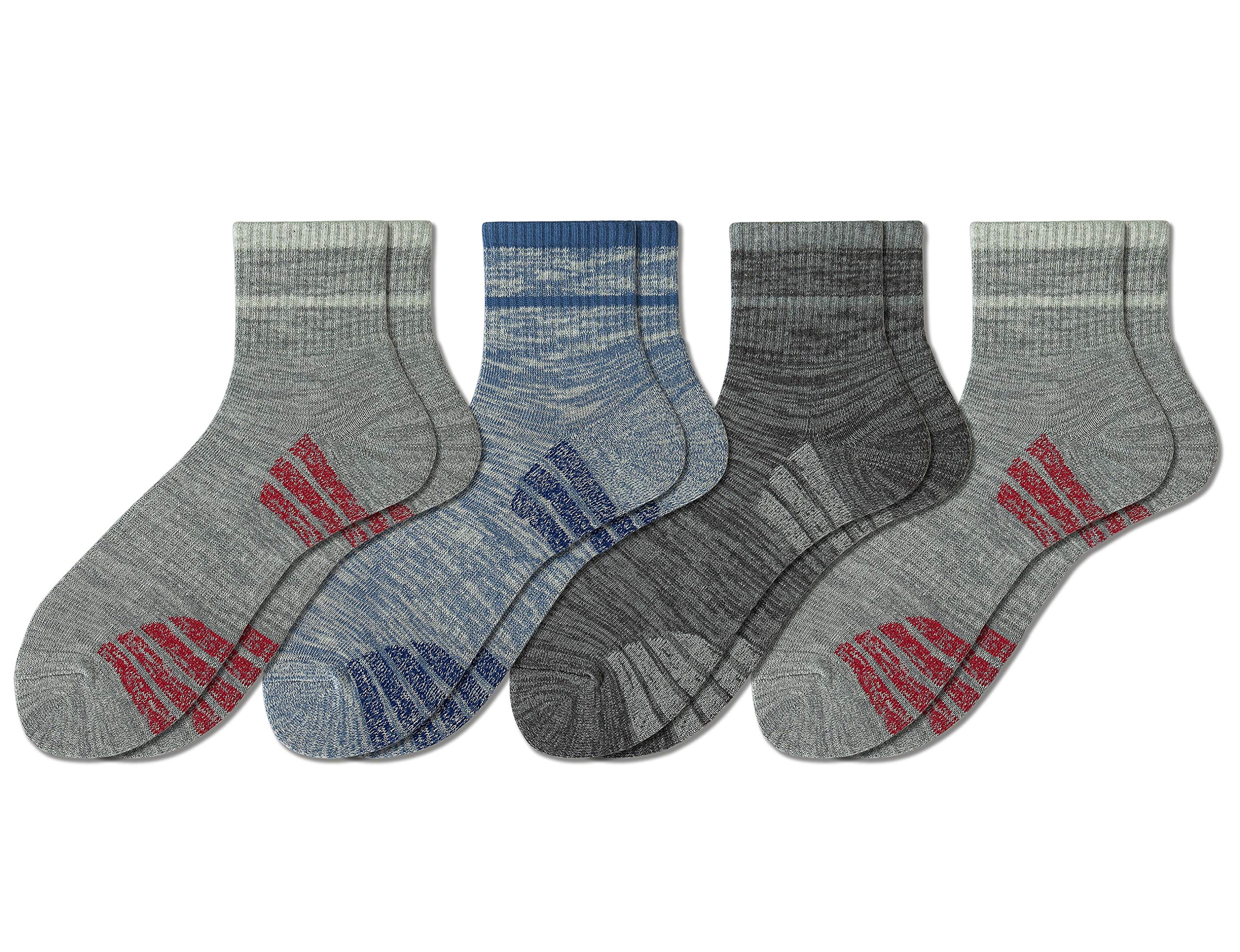 u&i Men's Performance Cushion Cotton Athletic Quarter Crew Socks