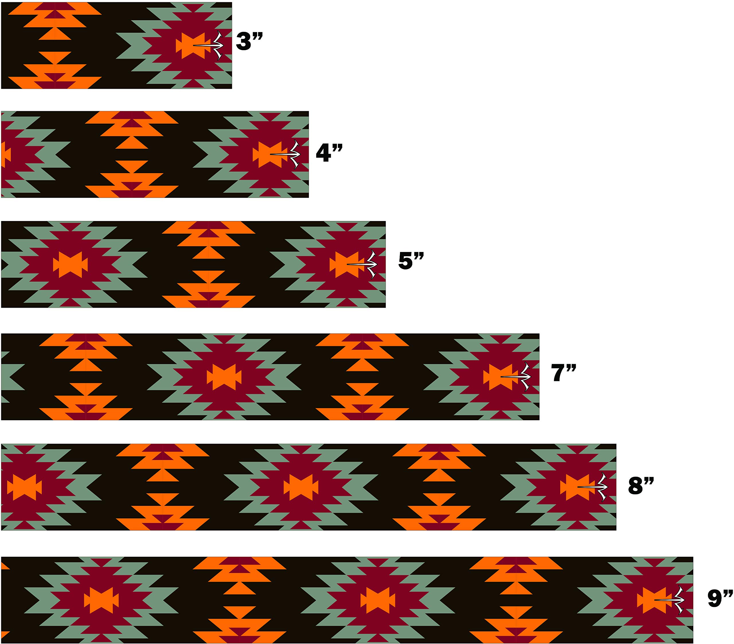 White Water Archery Non-Laminated Black Navajo Print Arrow Wraps 15 Pc Pack Choose Length Width (8, 1)