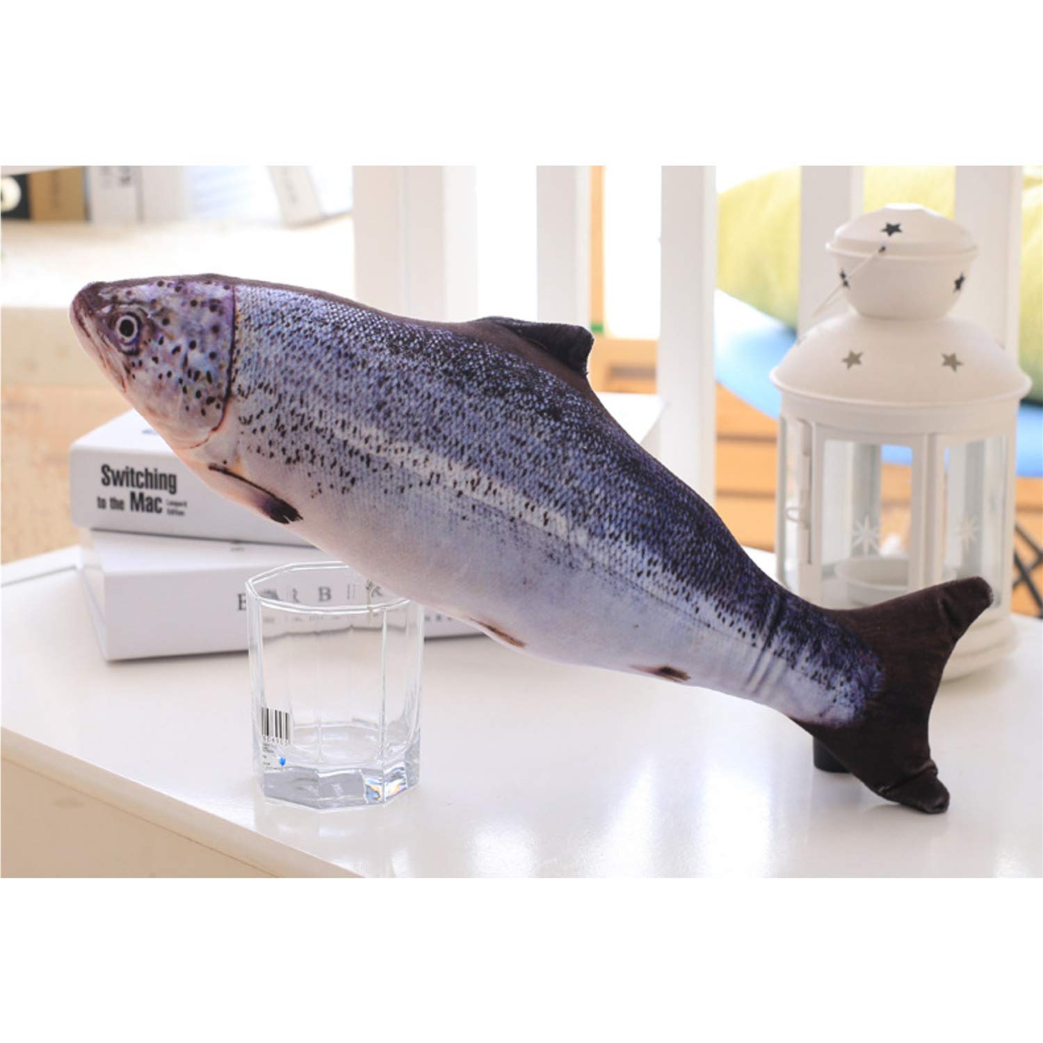 Simulation Fish Plush Decorate Soft Fish Decorate Pillow Cushion Stuffed Decorate Oversized Pillow Creative Gift Home Decor 23.6 in, Salmon