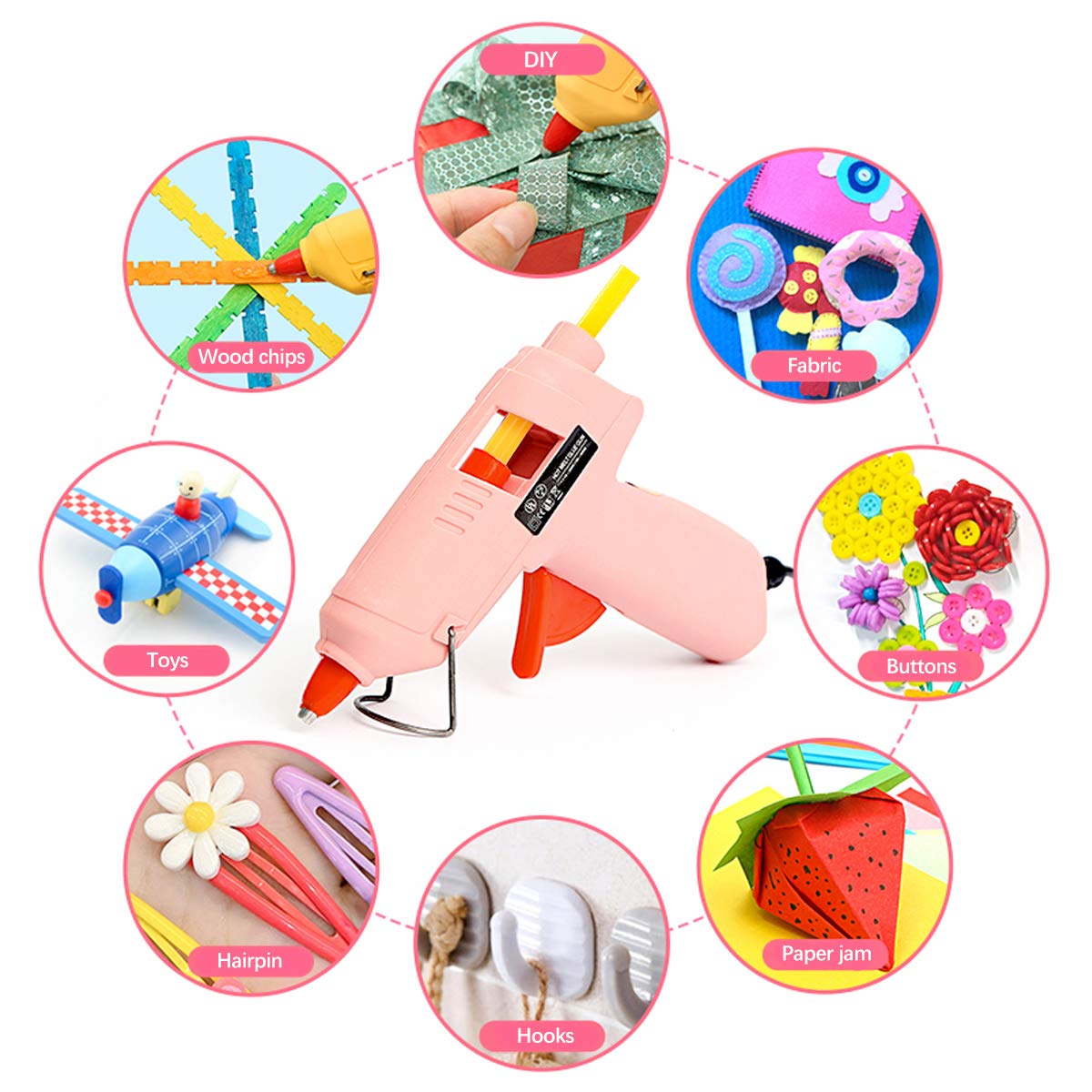 TOPIND Mini Hot Glue Gun for Kids with 40-Pcs Glue Sticks,High Temperature Craft Hot Glue Gun Kit for DIY,Arts & Craft & Home Quick Repairs,20W (1-1)