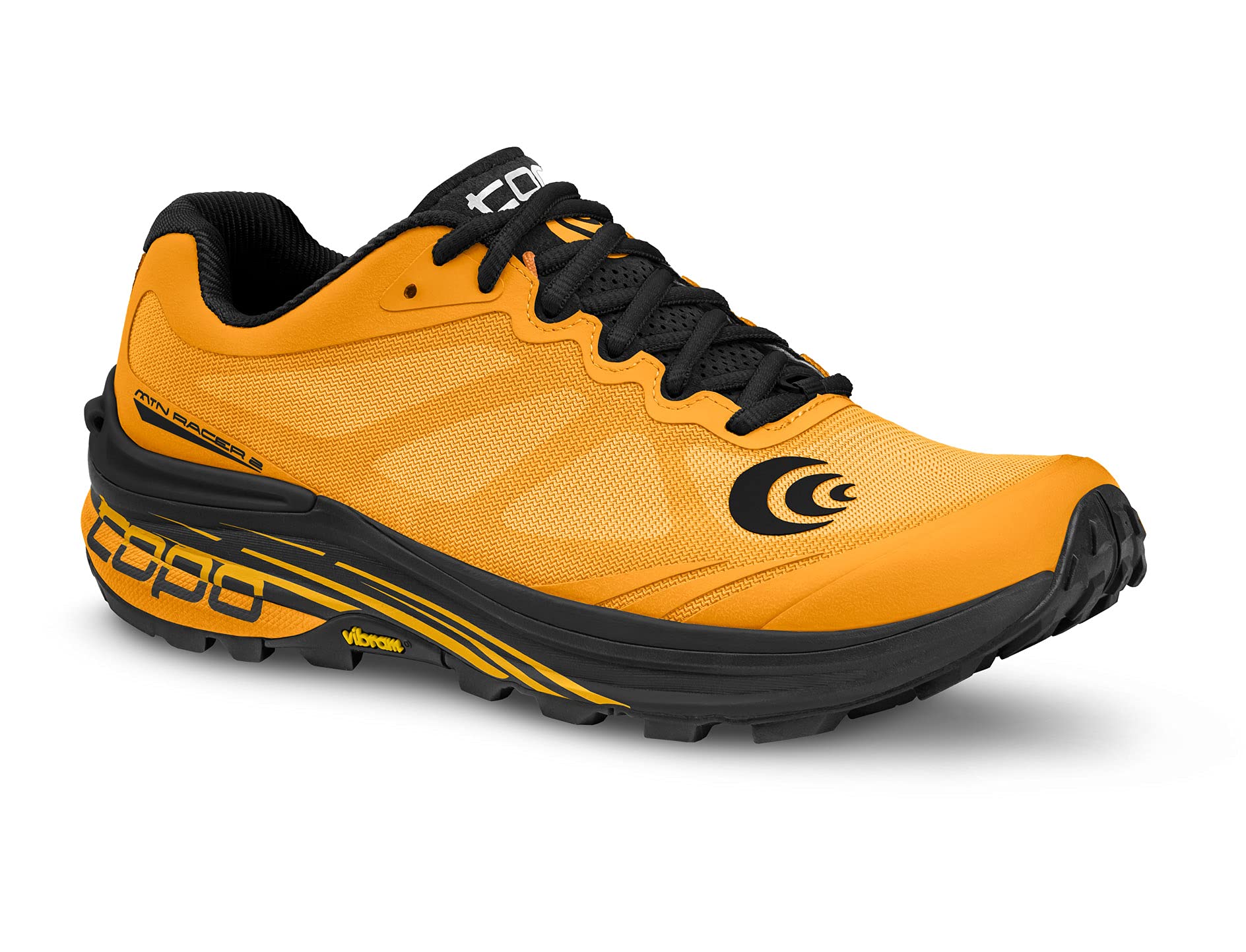 Topo Athletic Men's MTN Racer 2 Comfortable Lightweight 5MM Drop Trail Running Shoes, Athletic Shoes for Trail Running, Mango/Black, Size 12