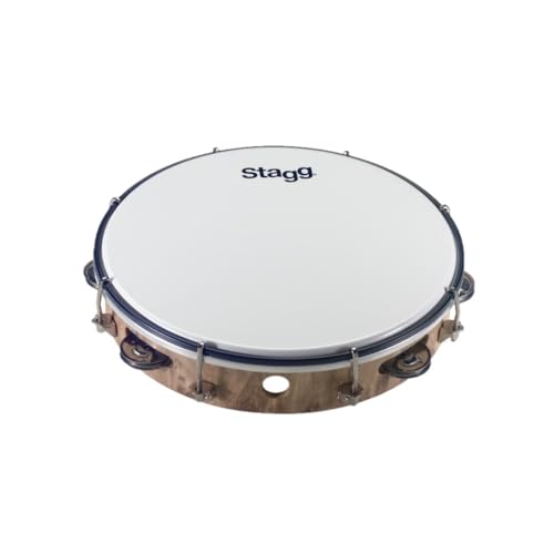 Stagg TAB-112P/WD 12" Tunable plastic Tambourine, 1 row - Wood colour