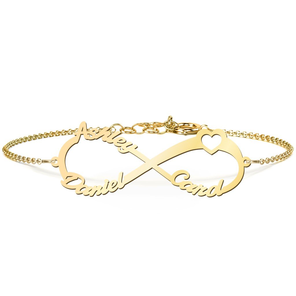 TSD 14K Yellow Gold Personalized Love to Infinity Bracelet by JEWLR
