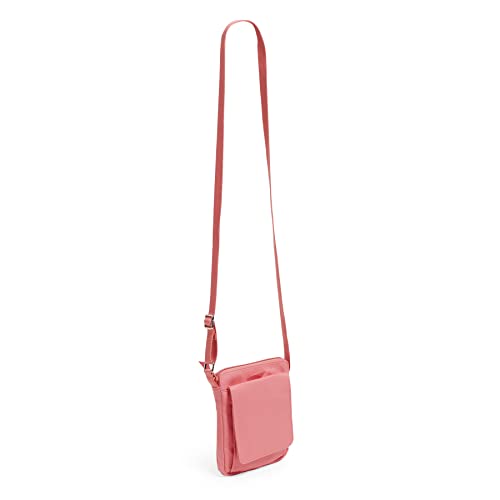 Vera Bradley Women's Cotton Mini Hipster Crossbody Purse With RFID Protection, Rouge Rose - Recycled Cotton, One Size