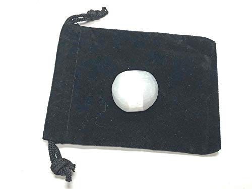 Zentron Crystal Collection Tumbled Selenite Pieces - 1" Stones in Velvet Bag (5)