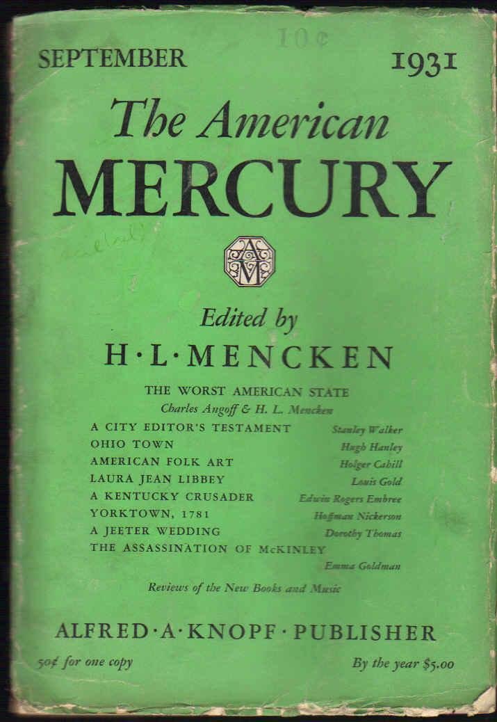 The American Mercury; Volume XXIV, Number 93, September 1931
