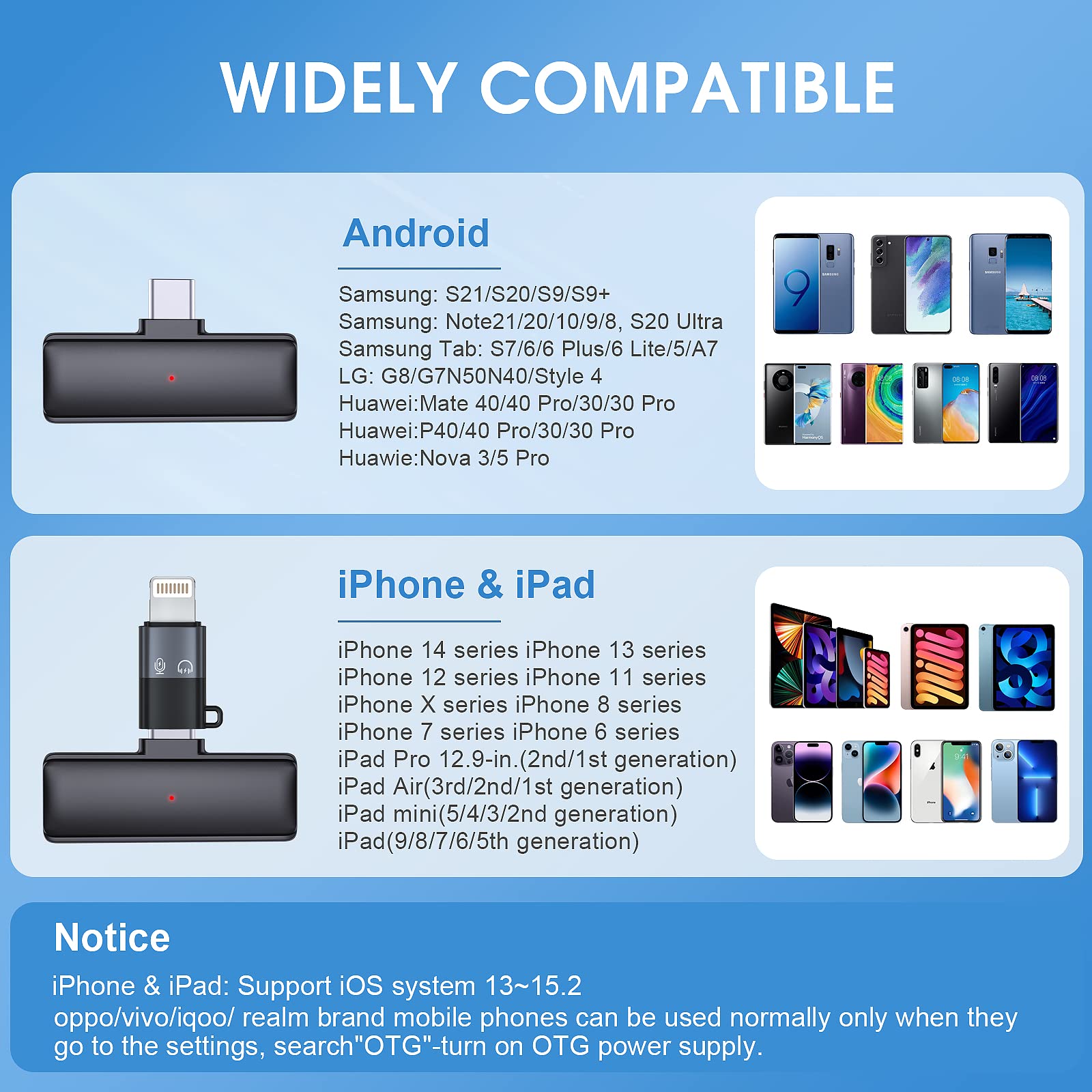 Wireless Lavalier Microphone for iPhone iPad Android, 2 Pack Mini Clip on Lapel Microphone Wireless with 600mAh Charging Case for Video Recording Interview YouTube Vlog Tiktok, 82FT, Plug-Play