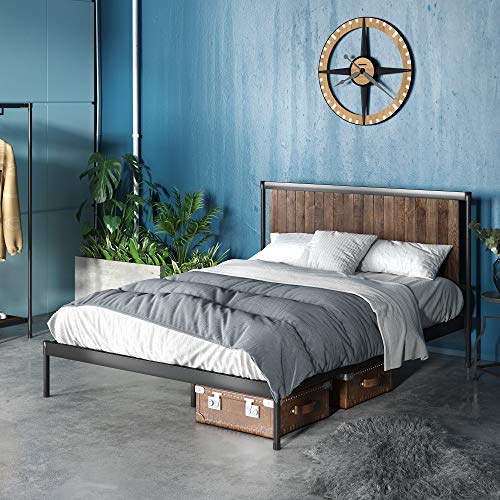 ZINUS Wesley Metal Platform Bed Frame / Mattress Foundation with Wood Slat Support / No Box Spring Needed / Easy Assembly, Queen