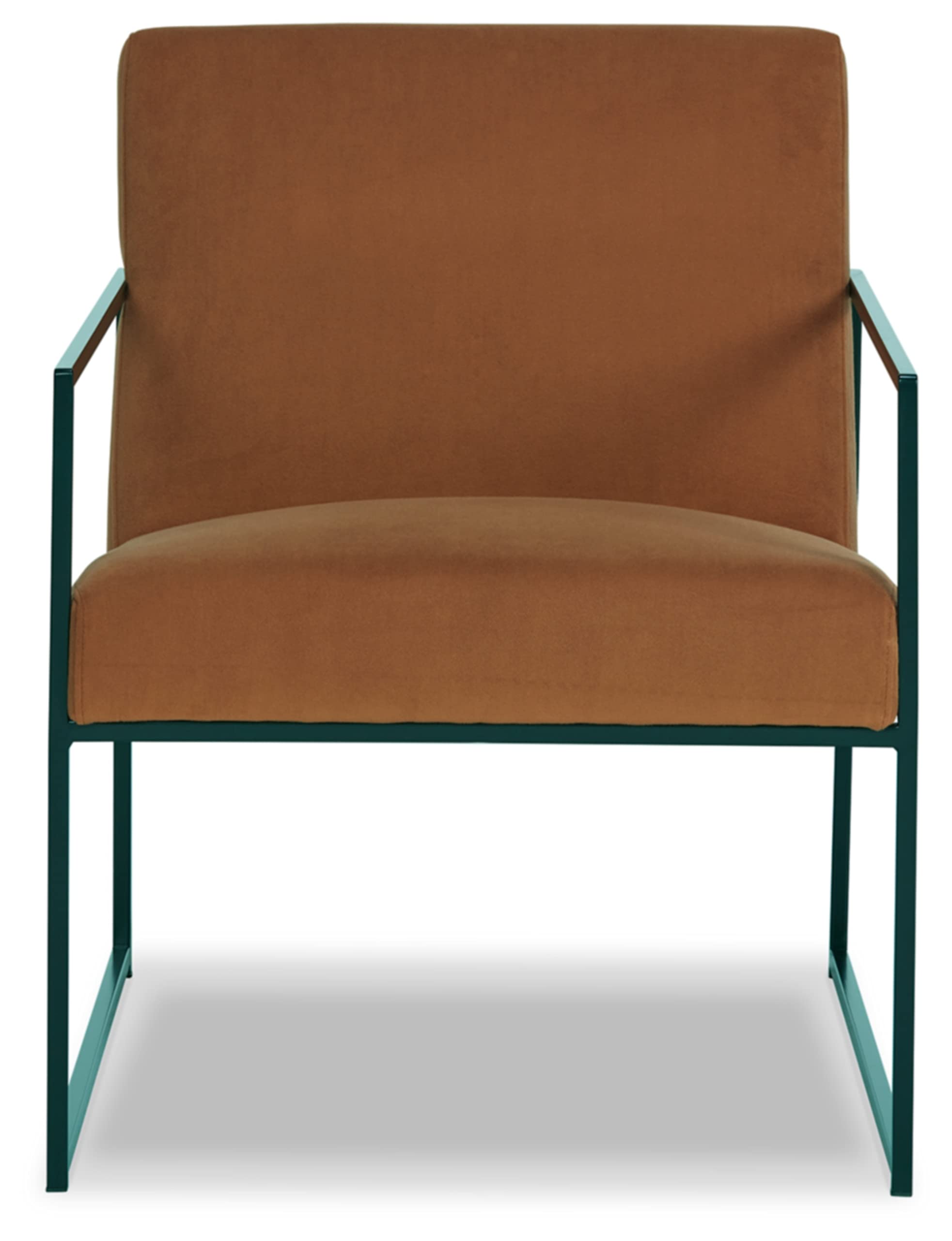 Signature Design by Ashley Aniak Contemporary 17" Velvet Upholstery with Metal Frame Accent Chair, Brown & Black
