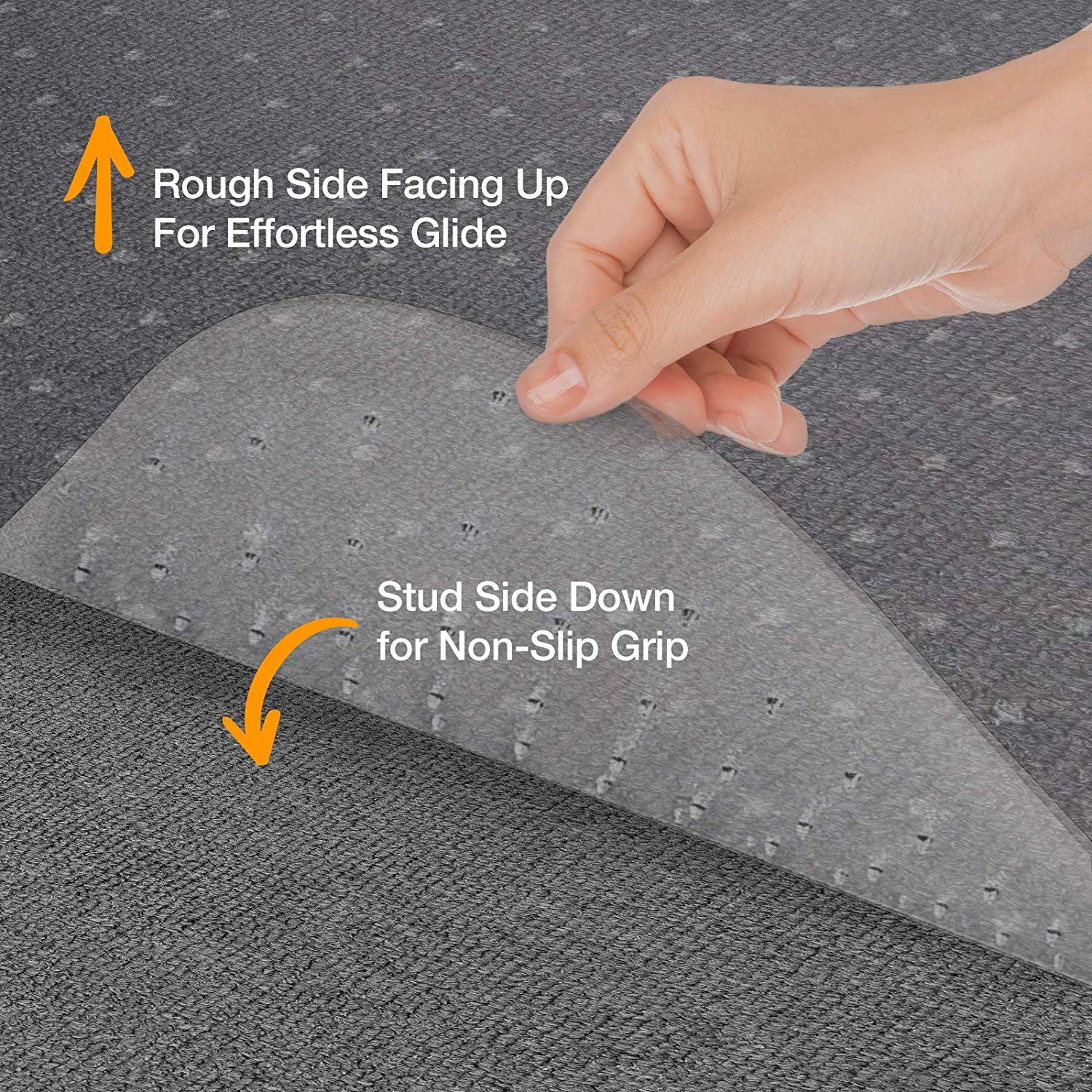 Transparent Office Chair Mat, Clear Chair Mat with Lip for Carpet, Fit on Low and Medium Pile Carpets, PVC Matte Home-use Protective Mat (90x120x0.2 CM)