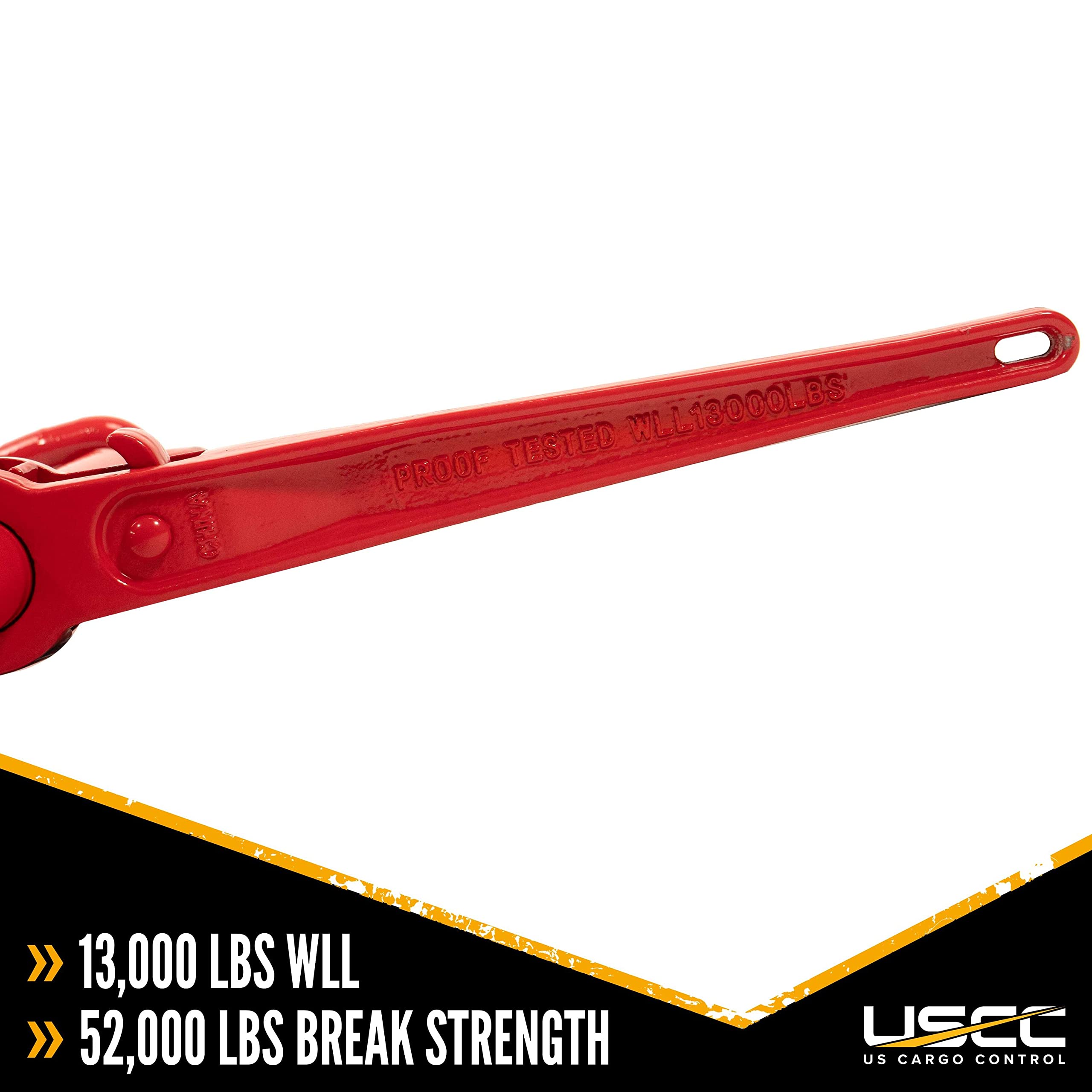 US Cargo Control Heavy Duty Ratchet Load Binder (4 Pack), 1/2 Inch Grade 70 Chain or 5/8 Inch Grade 43 Chain, 13,000 lbs. Working Load Limit, Use Ratchet Chain Binder for Flatbed Trailer or Truck