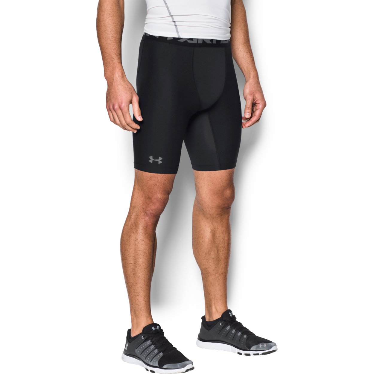 Under Armour Men's HeatGear® Armour Long Compression Shorts SM White