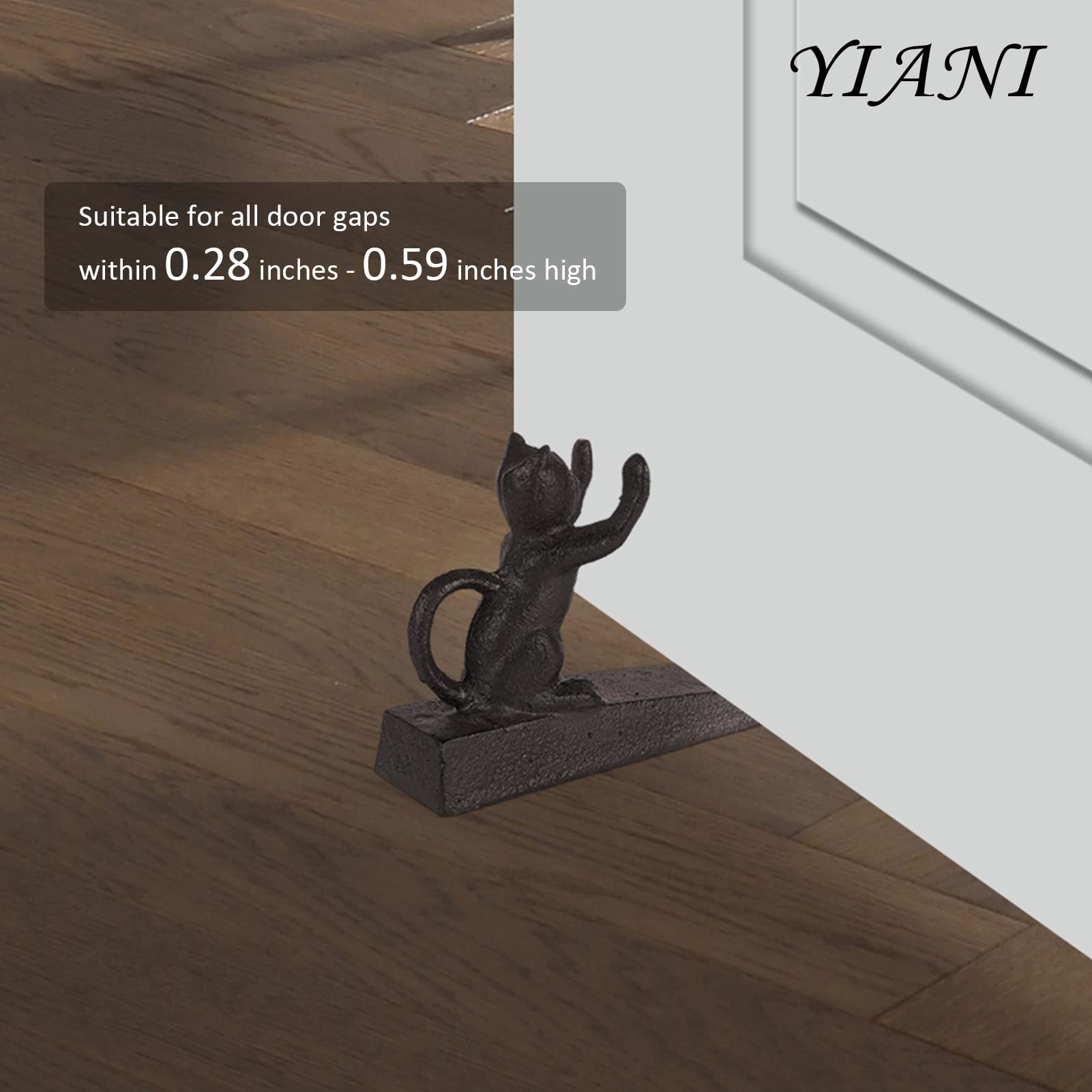 YIANI Door Stopper- 10015651-V1-Cast Iron Cat Scratching Door Stopper (Set of 1)