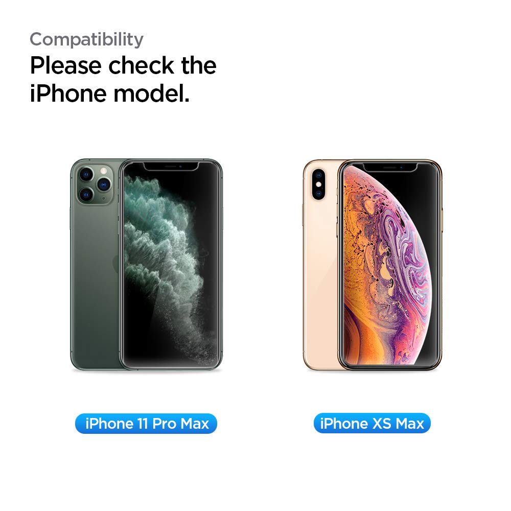 Spigen Tempered Glass Screen Protector [Glas.tR EZ Fit] designed for iPhone 11 Pro Max/iPhone Xs Max [2Pack] - Privacy
