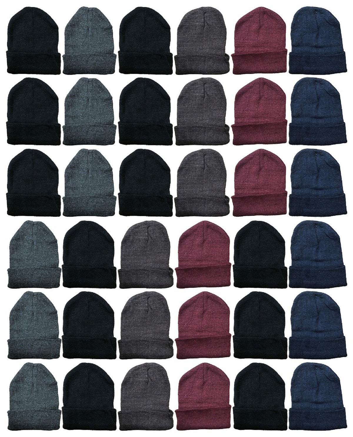 Yacht & Smith Winter Beanies & Gloves for Men & Women, Warm Thermal Cold Resistant Bulk Packs (24 Packs Assorted)