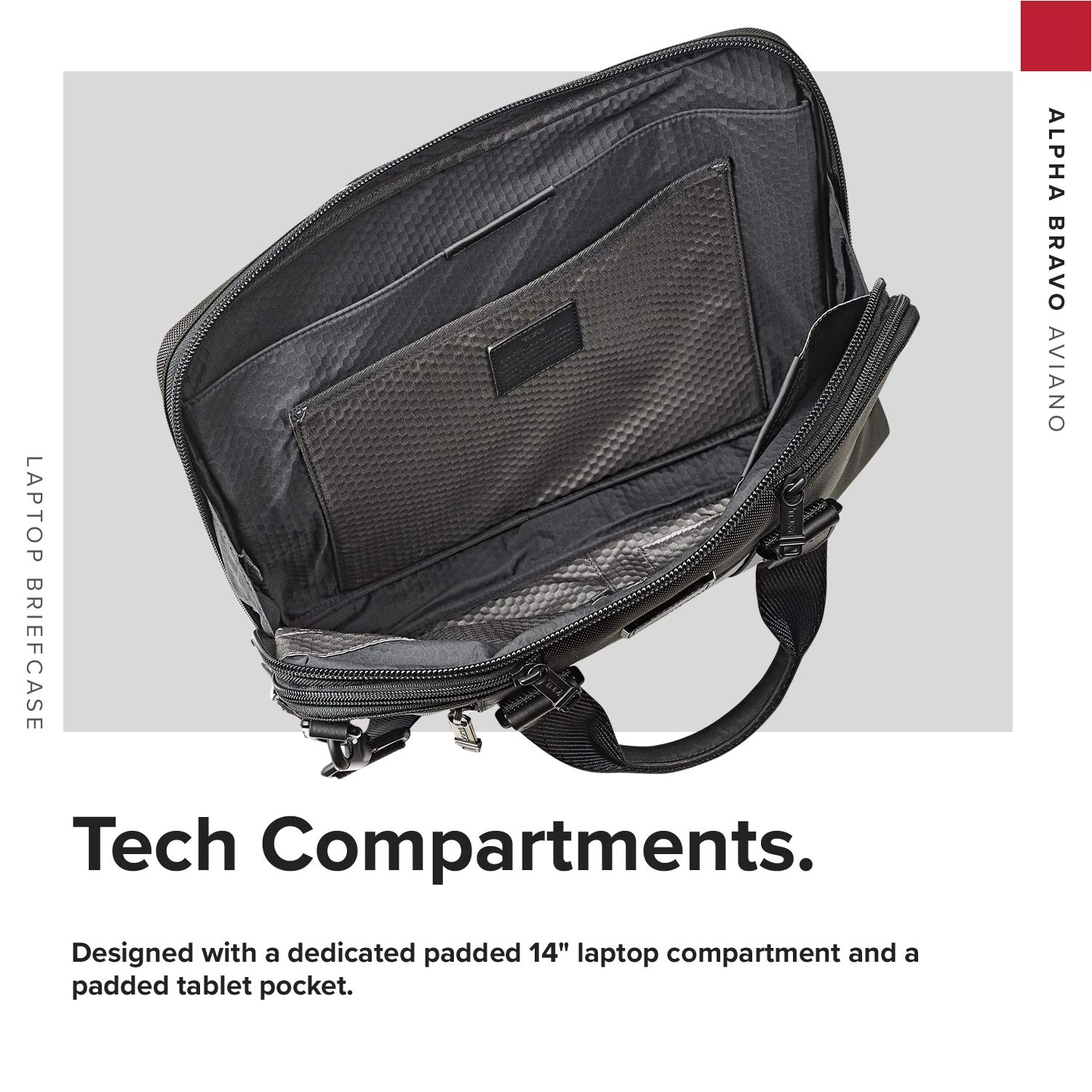 TUMI - Alpha Bravo Aviano Laptop Slim Brief Briefcase - 15 Inch Computer Bag for Men and Women - Black