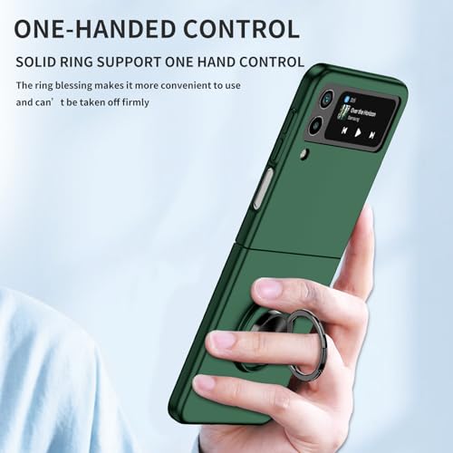 Smartphone Protective Phone Flip Cases Slim Case Compatible with Samsung Galaxy Z Flip 4 5G with Built-in 360°Rotate Ring Magnetic Stand Full Body Cover,Rugged Heavy Duty Shockproof Phone Protection C