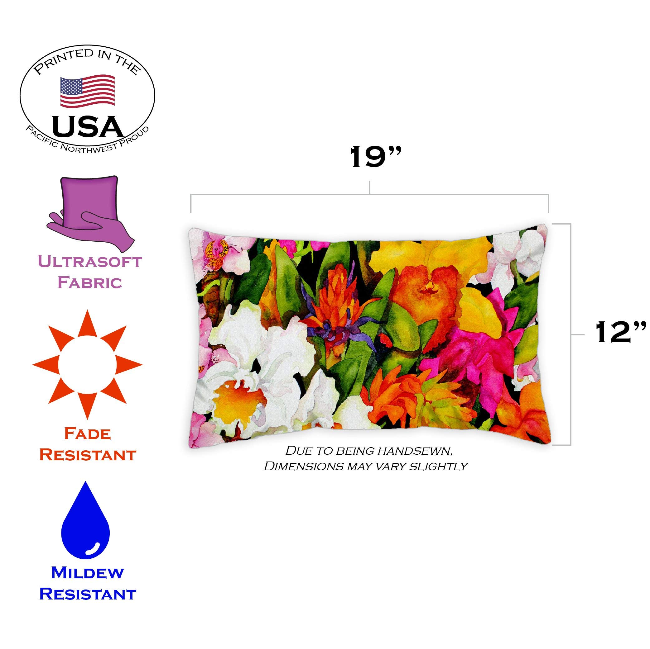 Toland Home Garden Exotic Flowers 18 x 18 Inch Indoor, Pillow, Case (2-Pack)
