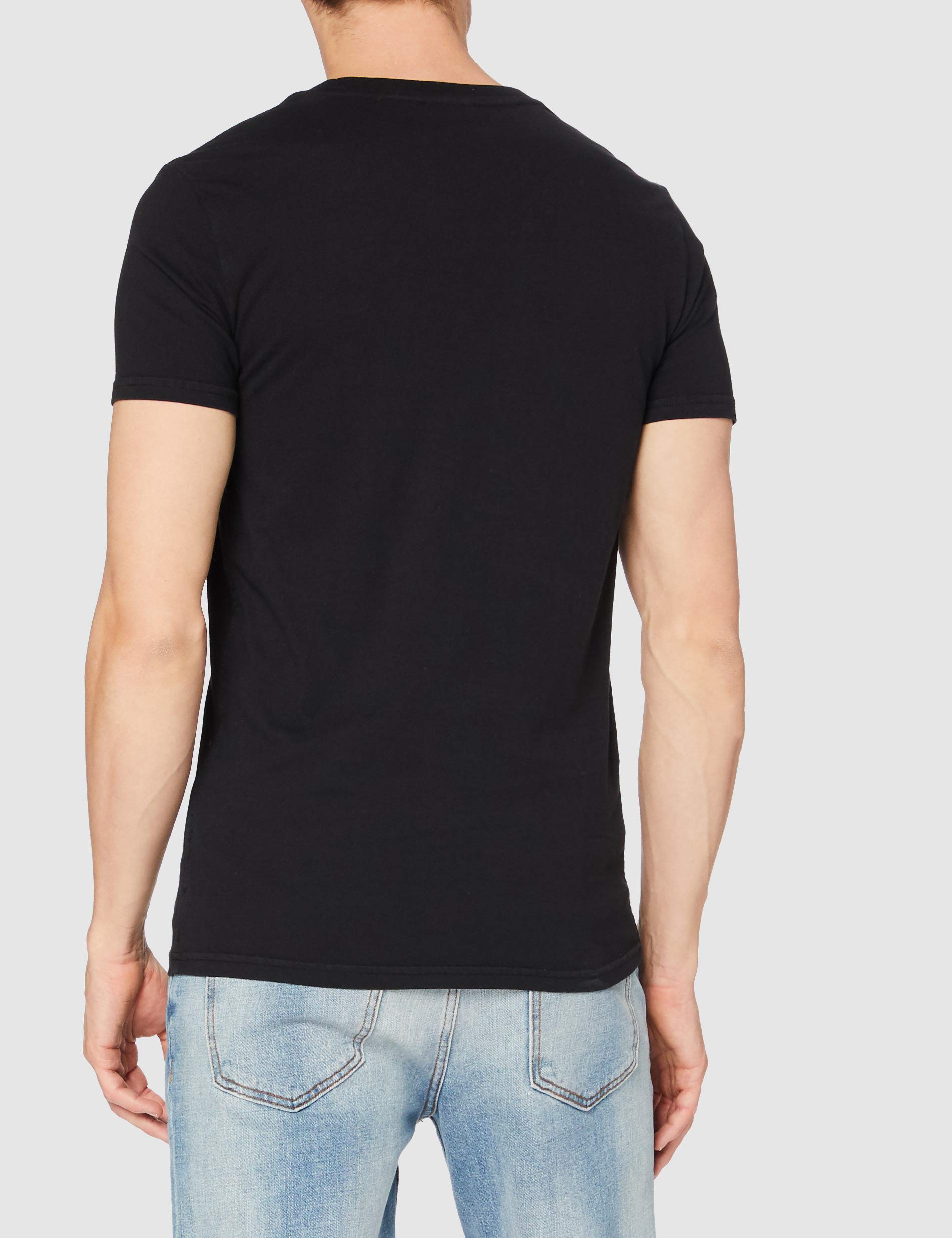 Superdry Mens Organic Cotton Neon Lite T-Shirt, Slim Fit, Short Sleeves Black Size M