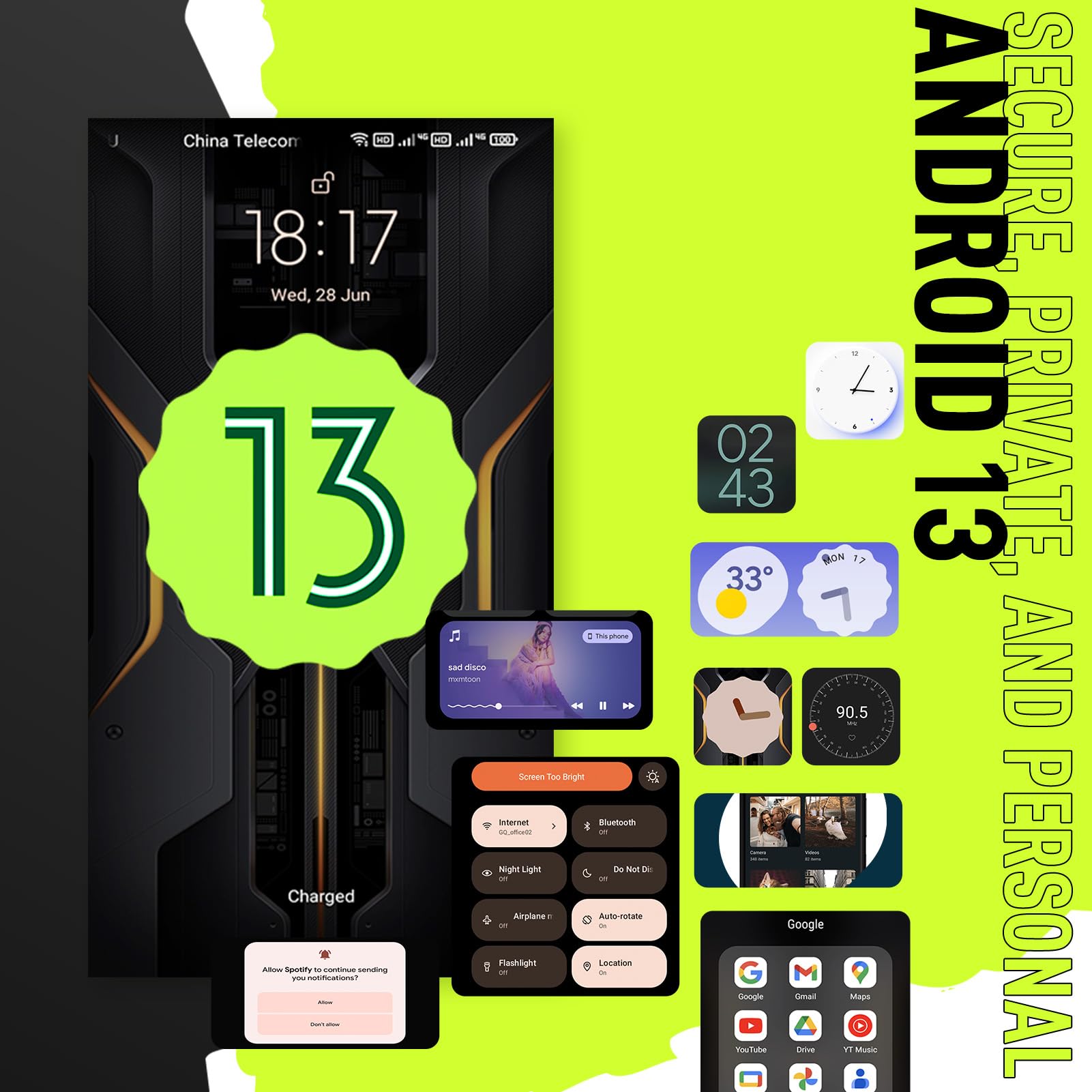 Ulefone 4G Rugged Phones Armor X12 Pro(2023), IP68/IP69K, Android 13 8GB + 64GB, 13MP + 8MP, 5.45 Inch HD+ Display, 4860mAh Big Battery, Global Bands, Dustproof, Compass, NFC, OTG, GPS -Green