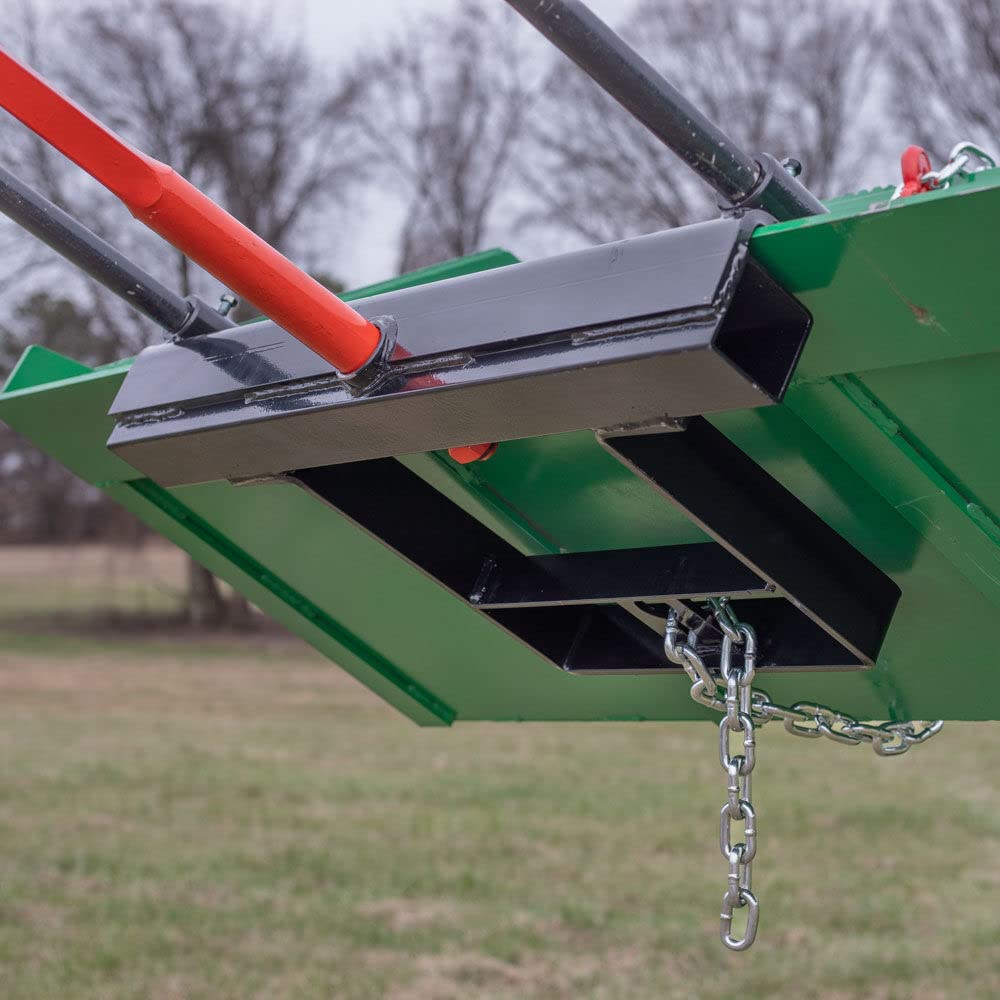 Titan Attachments 43" Hay Bale Spear Attachment with Stabilizer Spears, Universal HD Front Skid Steer Tractor Loader Bucket Attachment, 3000 LB Capacity