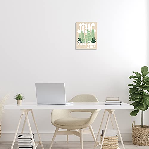 Stupell Industries NYC Plant Shop Est. 1965 Retro Green Skyline, Design by Daphne Polselli Wall Plaque, 10 x 15