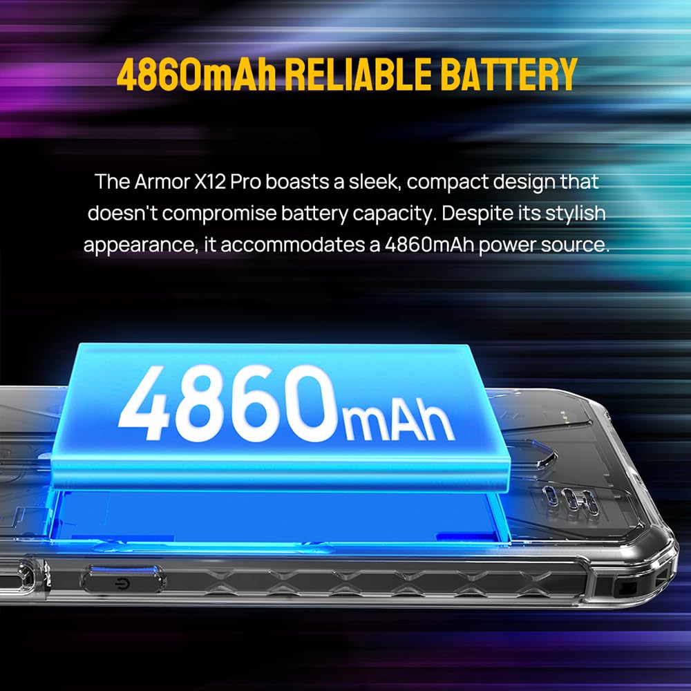 Ulefone Armor X12 Pro Rugged Smartphone Unlocked, MTK G36 8GB+64GB Android 13 Cell Phone, 13MP+8MP, 5.45" HD+, 4860mAh, Dual SIM 4G Rugged Phone, NFC GPS OTG FM,Orange