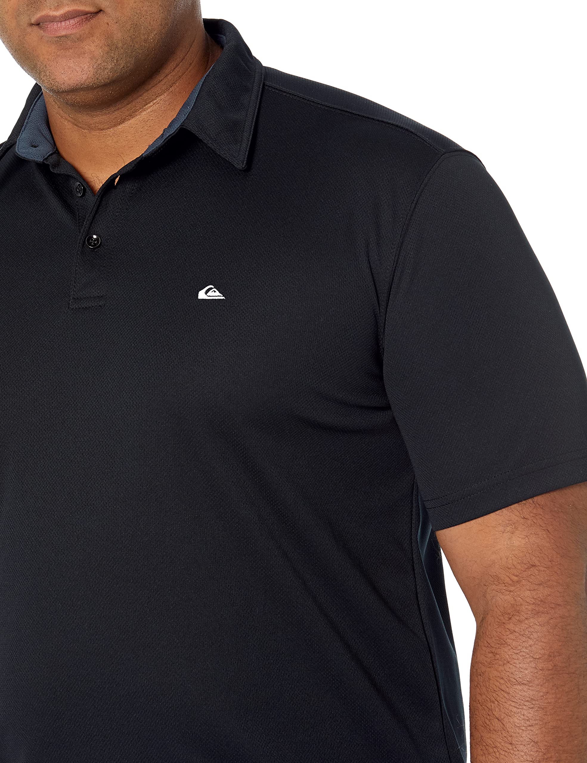 Quiksilver Men's Water 2 Lightweight Quick Dry Collared Polo Shirt, Black, L