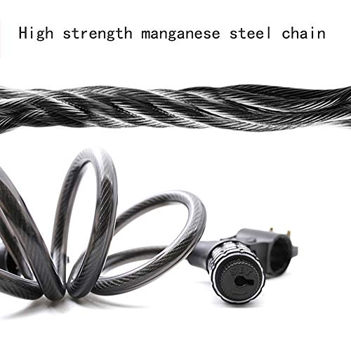 ZHYING Anti Theft Bike Password Lock,with Mounting Lock Bracket,120cm Bicycle Steel Chain with 5 Digits Code,for Scooter,Motorcycles