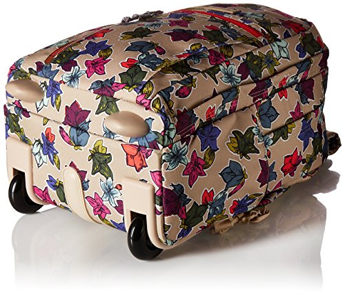Vera Bradley Women's Lighten Up Rolling Backpack, Falling Flowers Neutral, One Size
